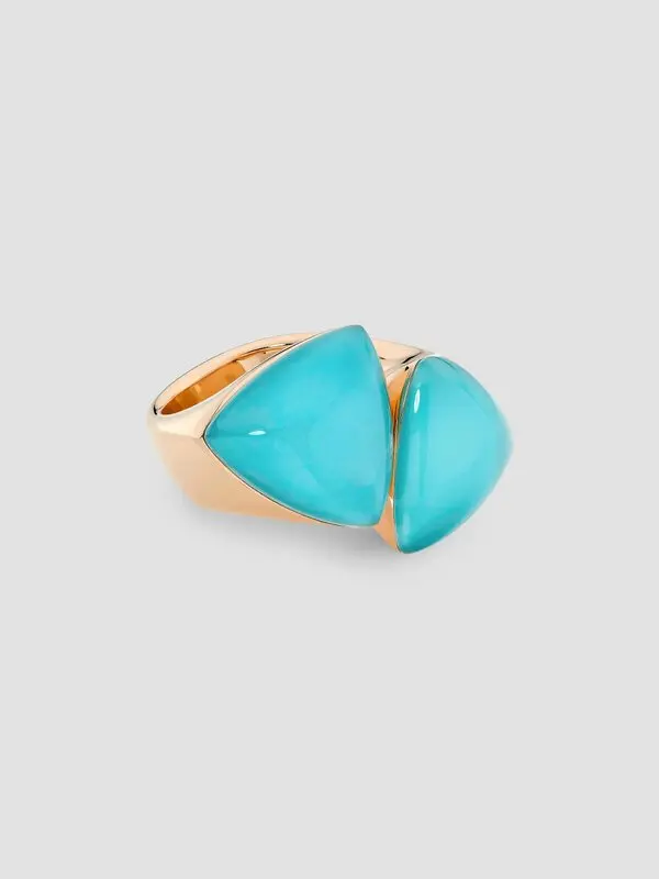 Vhernier Freccia 18k Rose Gold & Rock Crystal Ring