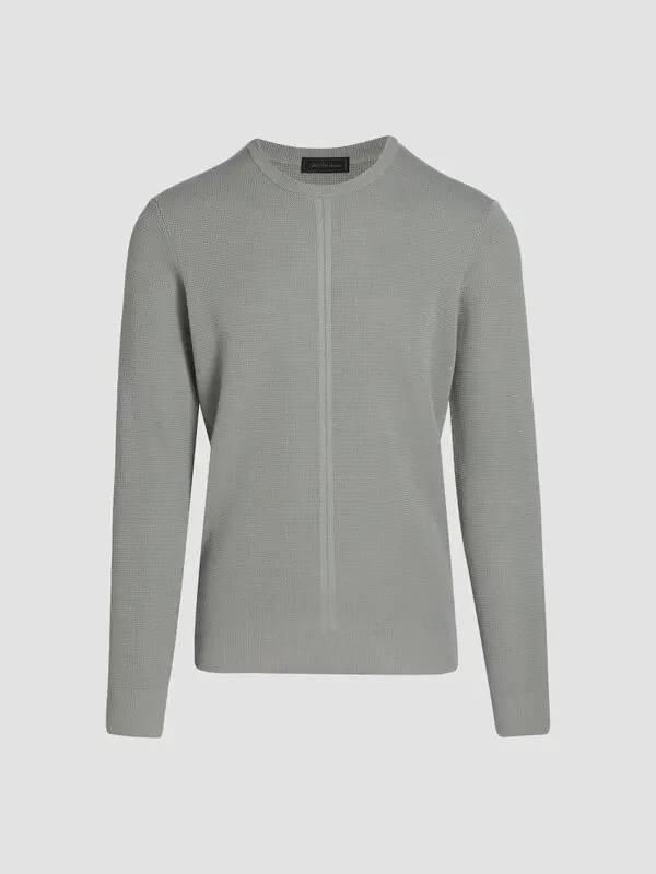 SAKS FIFTH AVENUE Collection Structure Crewneck Long-sleeve Shirt - Grey