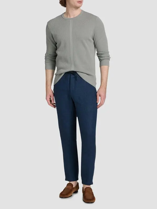 SAKS FIFTH AVENUE Collection Structure Crewneck Long-sleeve Shirt