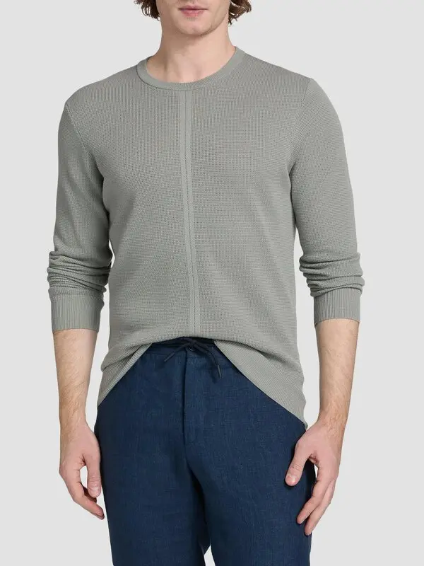 SAKS FIFTH AVENUE Collection Structure Crewneck Long-sleeve Shirt