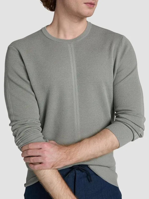 SAKS FIFTH AVENUE Collection Structure Crewneck Long-sleeve Shirt