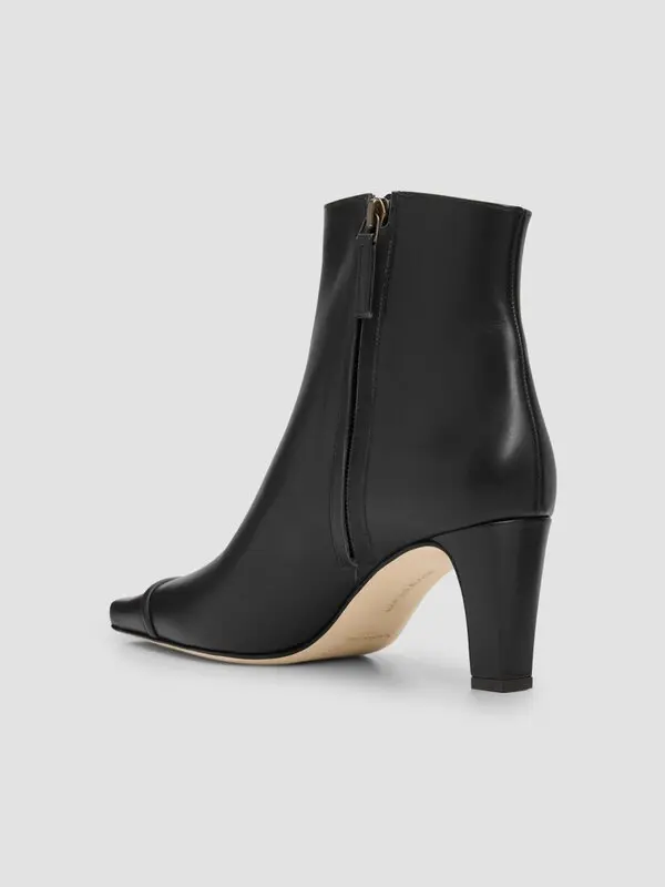 Manolo Blahnik Vivecal 70mm Leather Ankle Boots - Black