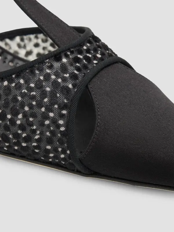 Manolo Blahnik Turgimodla Embellished Satin T-strap Pumps