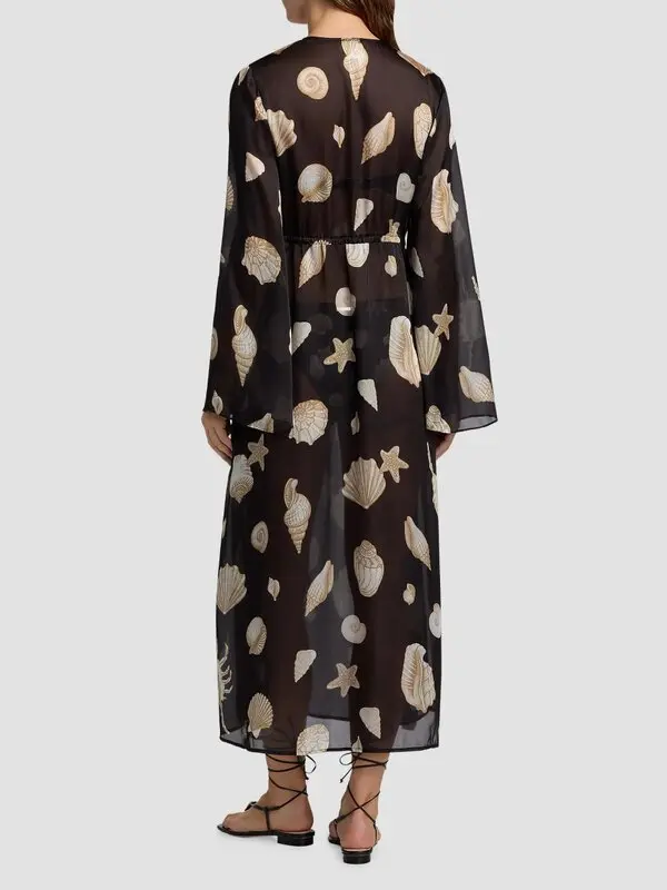 MILLY Vince Seashell-print Cover-up Midi-dress
