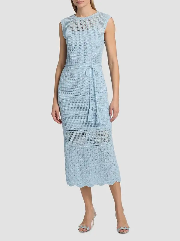 MILLY Kai Crochet Midi-dress