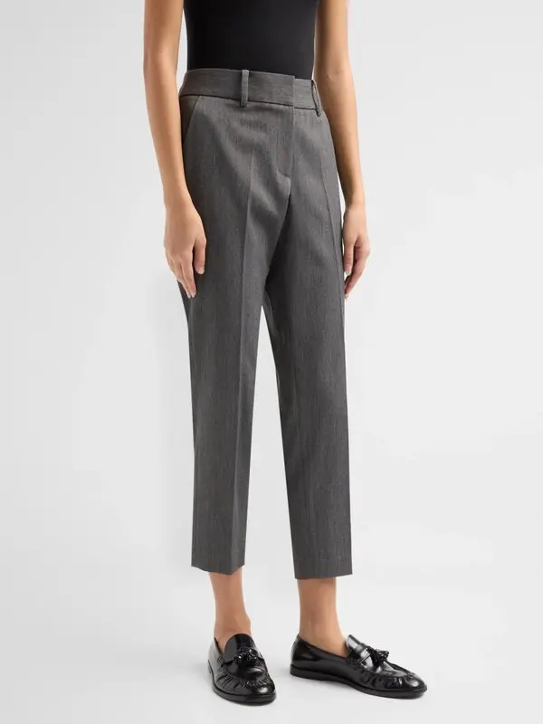MILLY Nicola Tapered-leg Crop Pants