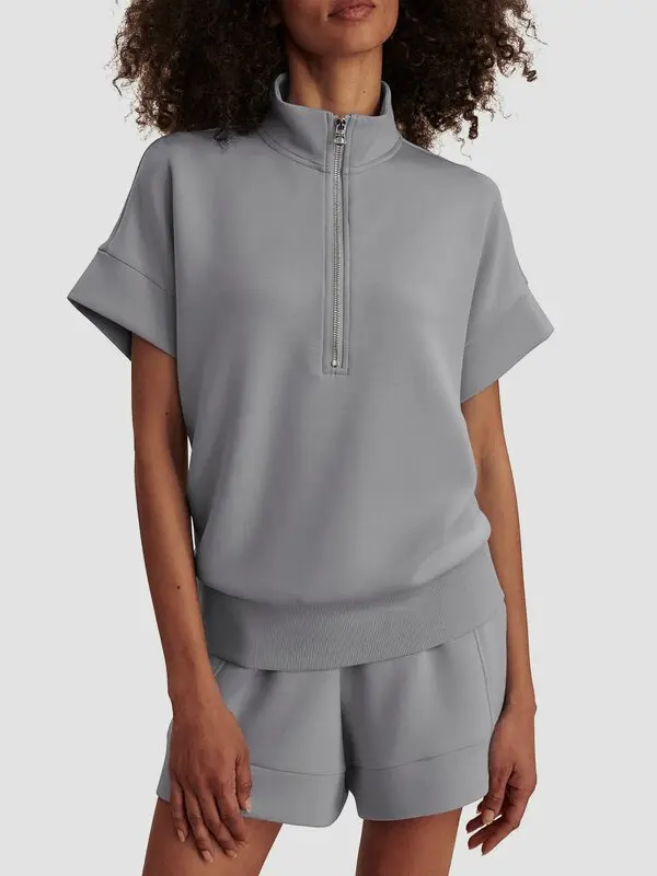 Varley Ritchie Short-sleeve Half-zip Pullover - Wind Blue