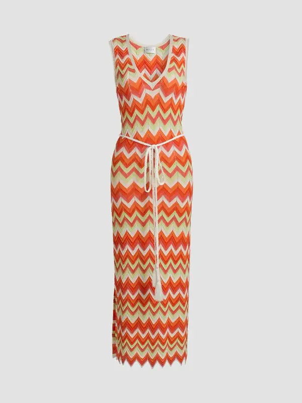 MILLY Kaela Zigzag Knit Cover-up Dress