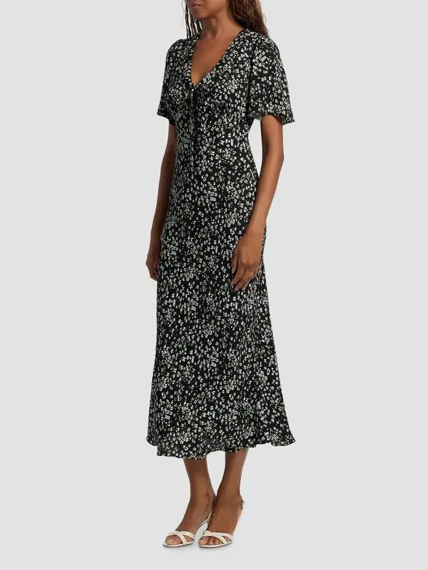REFORMATION Tyra Floral Crepe Midi-dress
