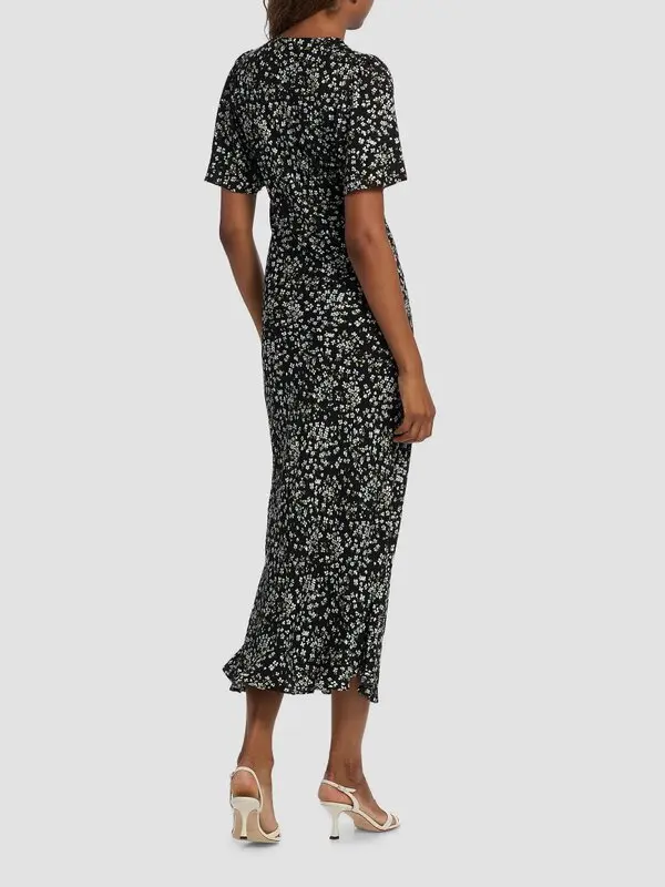REFORMATION Tyra Floral Crepe Midi-dress