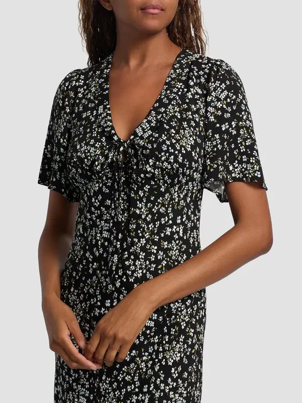 REFORMATION Tyra Floral Crepe Midi-dress