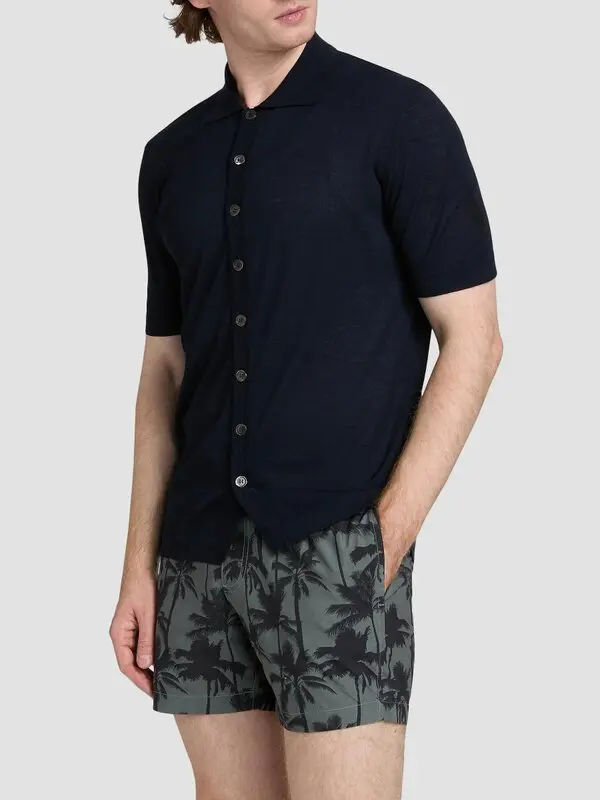 SAKS FIFTH AVENUE Collection Knit Button-front Shirt