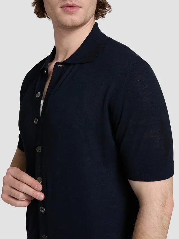 SAKS FIFTH AVENUE Collection Knit Button-front Shirt