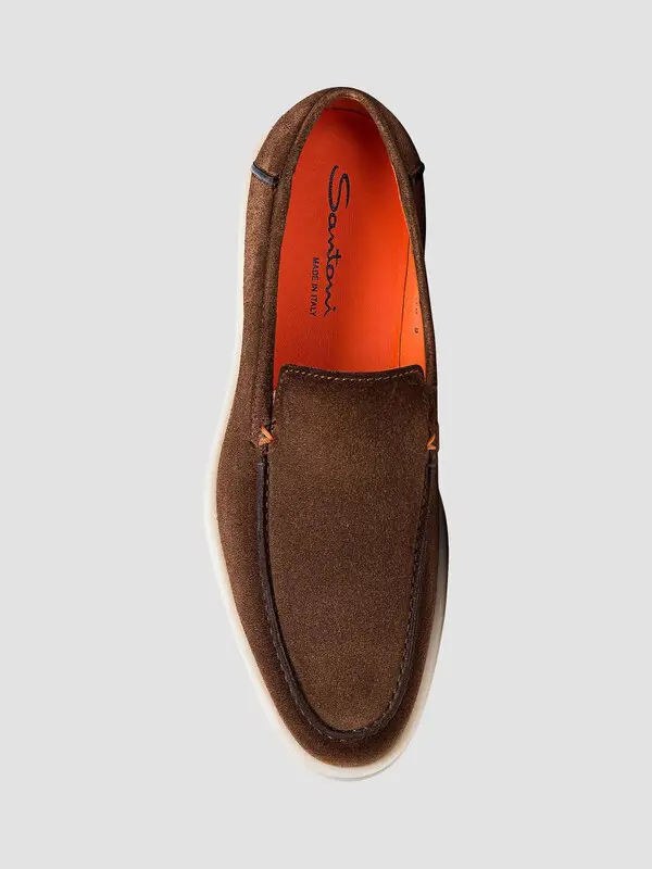 Santoni Detroit Suede Loafers - Brown