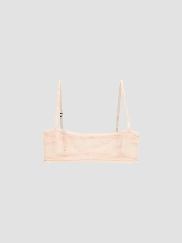 Kiki De Montparnasse Dahlia Lace Bandeau Bra - Blush