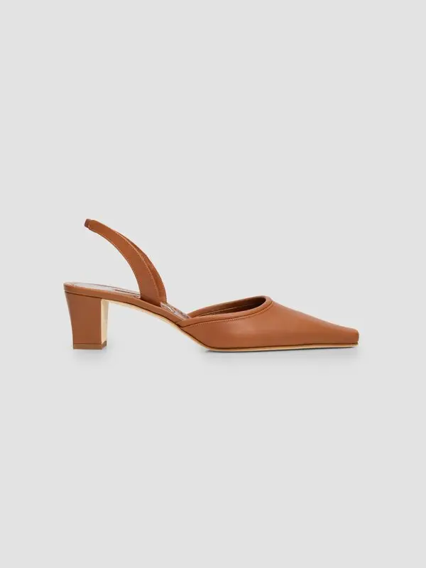 Manolo Blahnik Vendona 50mm Leather Block-heel Pumps - Medium Brown