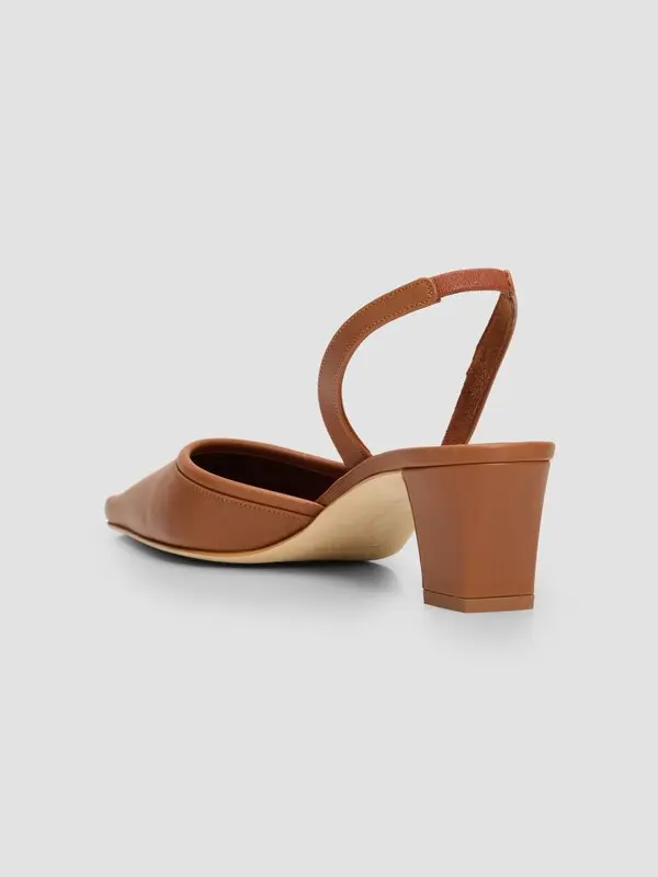 Manolo Blahnik Vendona 50mm Leather Block-heel Pumps - Medium Brown