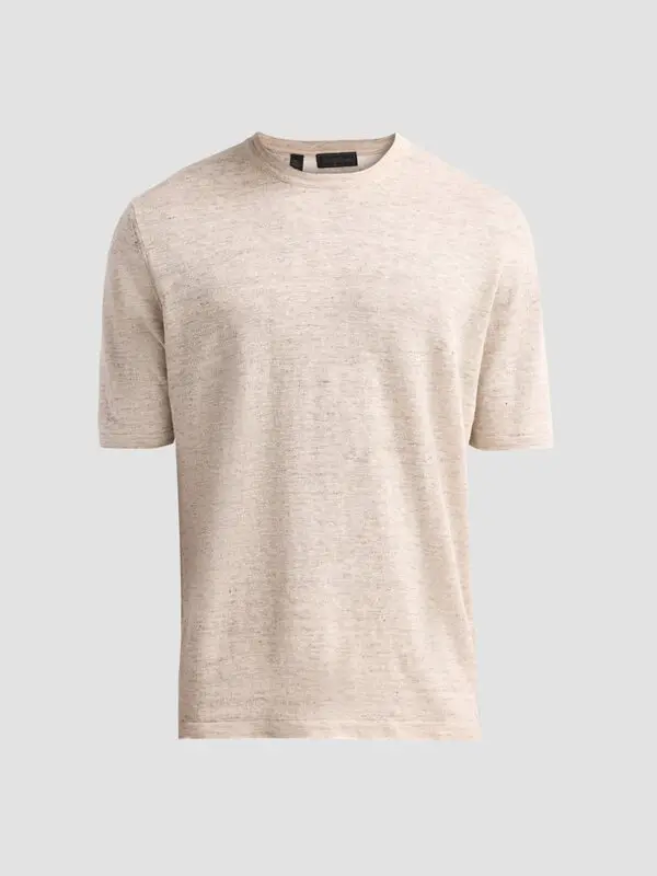 SAKS FIFTH AVENUE Linen Crewneck T-shirt - Beige