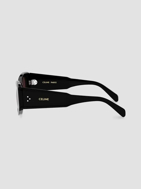 Celine 3 Dots 54mm Rectangular Sunglasses - Shiny Black Violet