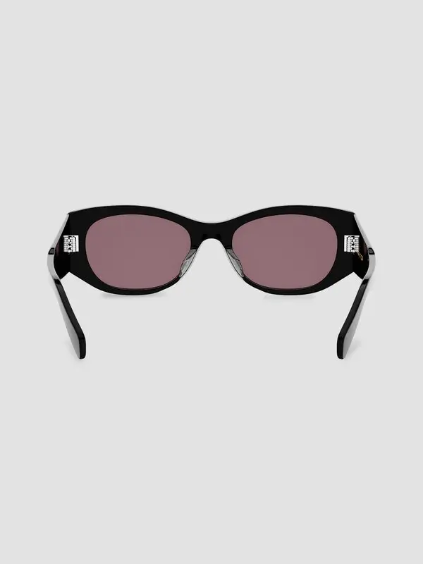 Celine 3 Dots 54mm Rectangular Sunglasses - Shiny Black Violet