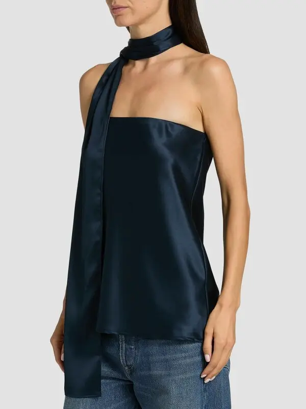 REFORMATION Sienna Satin Strapless Top