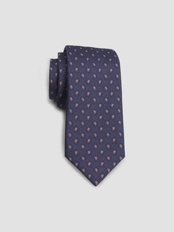 Isaia Micro-paisley Silk Tie