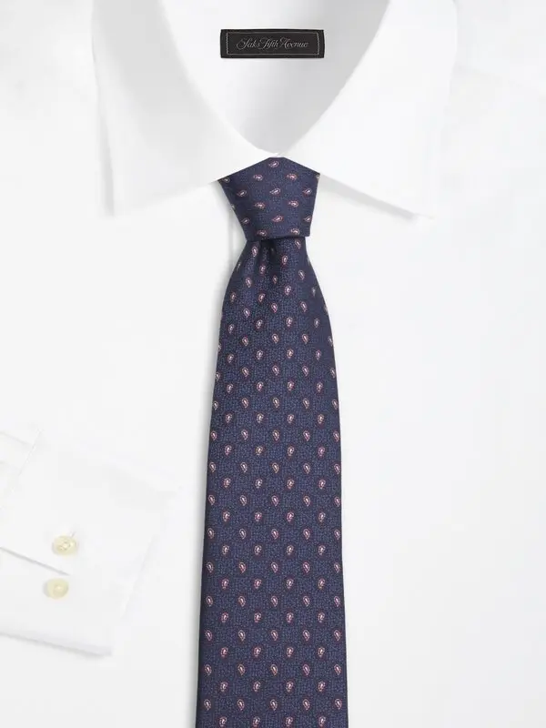 Isaia Micro-paisley Silk Tie