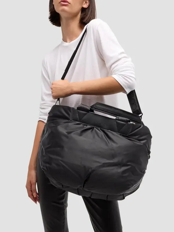 VEE COLLECTIVE Medium Caba Ruched Tote Bag - Black