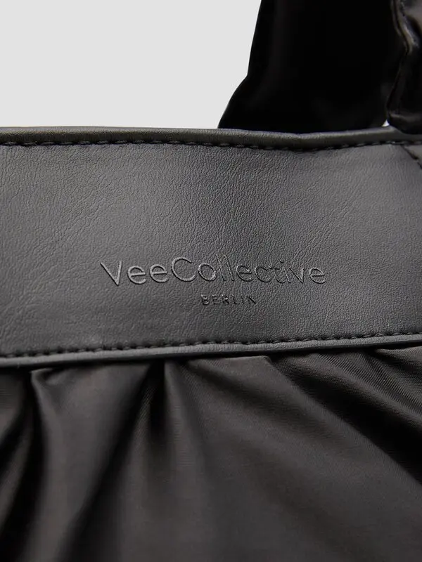 VEE COLLECTIVE Medium Caba Ruched Tote Bag - Black