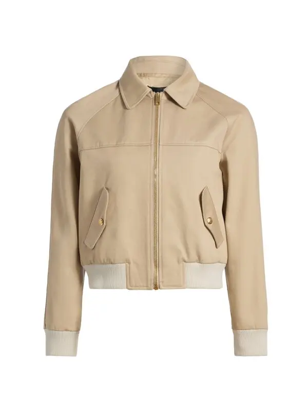 NILI LOTAN Saul Cotton Bomber Jacket - Beige