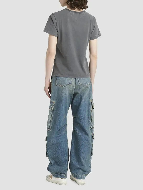 GOLDEN GOOSE Golden Distressed Crewneck Logo T-shirt
