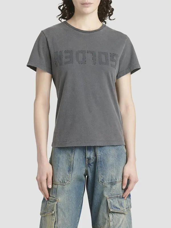 GOLDEN GOOSE Golden Distressed Crewneck Logo T-shirt