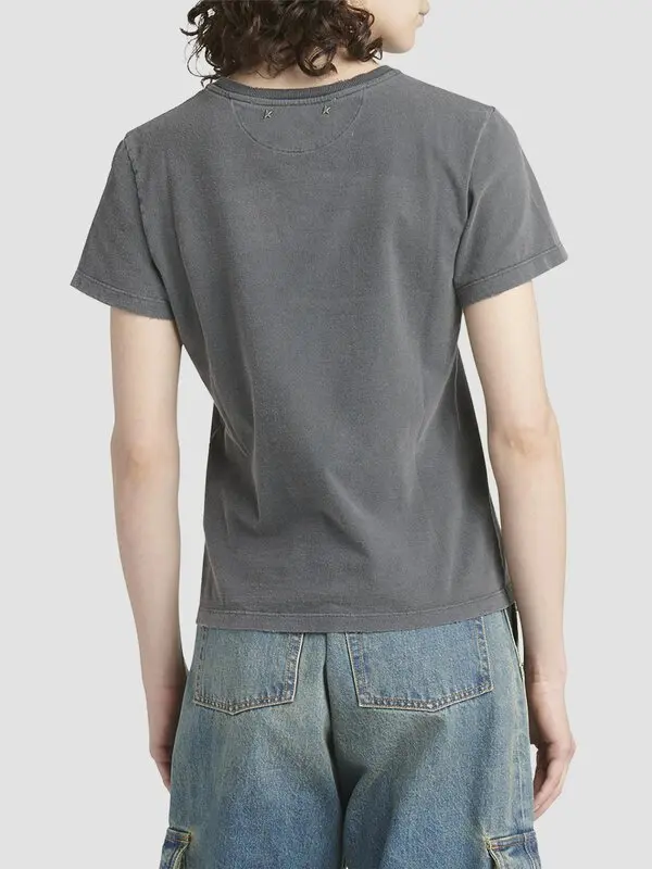 GOLDEN GOOSE Golden Distressed Crewneck Logo T-shirt