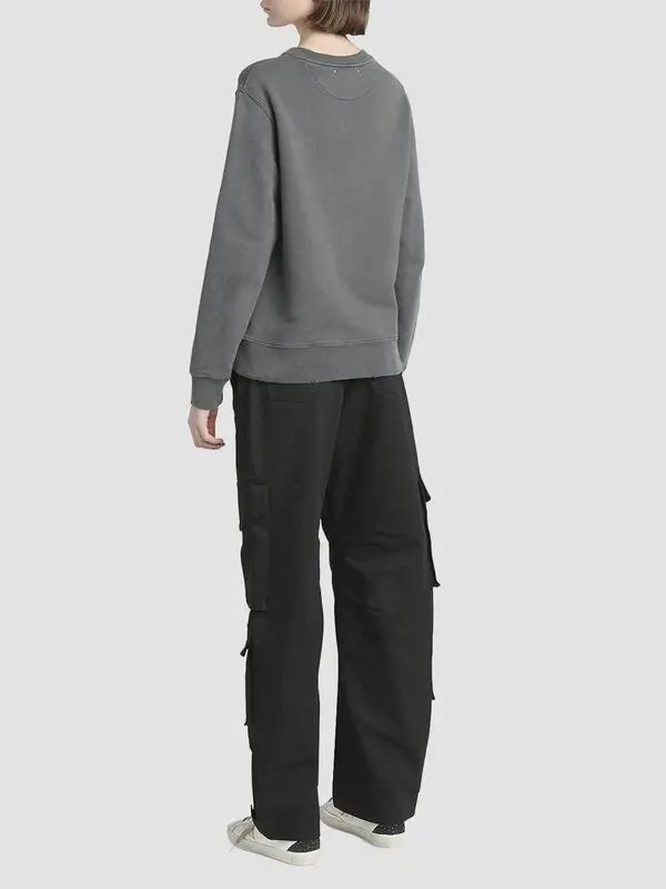 GOLDEN GOOSE Crystal-embellished Distressed Crewneck Sweatshirt