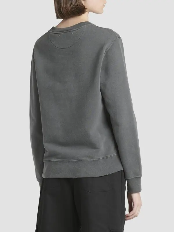 GOLDEN GOOSE Crystal-embellished Distressed Crewneck Sweatshirt