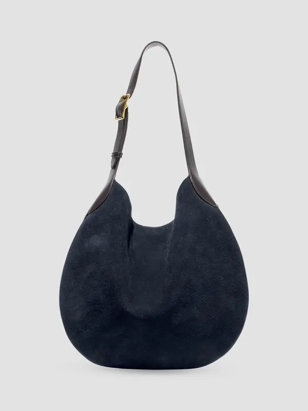 NILI LOTAN Jagger Suede Shoulder Bag - Midnight