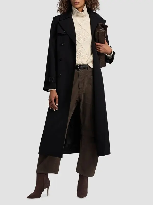 NILI LOTAN Marin Wool-blend Trench Coat