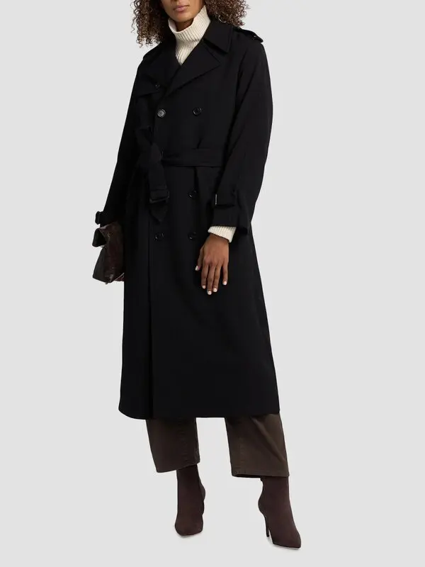 NILI LOTAN Marin Wool-blend Trench Coat