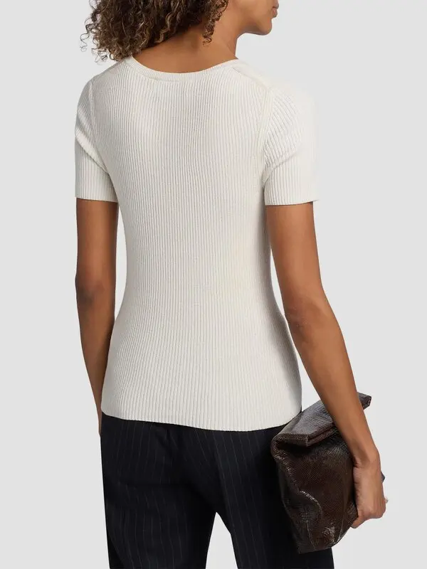 NILI LOTAN Francene Cotton-silk Sweater