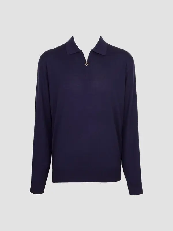 Stefano Ricci Wool Polo Sweater - Blue