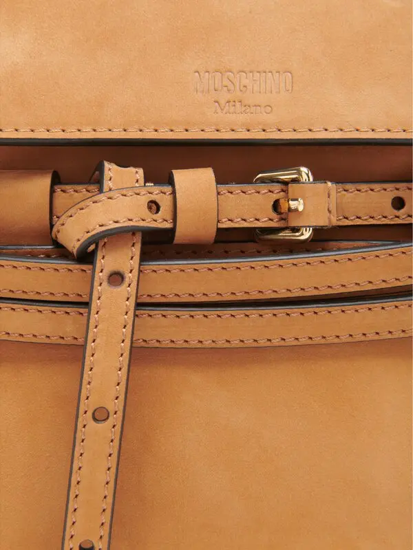 Moschino Tie Me Suede Top Handle Bag - Hide