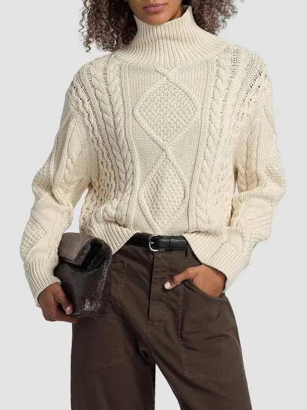 NILI LOTAN Kimmy Cotton-cashmere Turtleneck Sweater