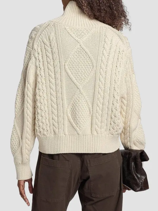NILI LOTAN Kimmy Cotton-cashmere Turtleneck Sweater