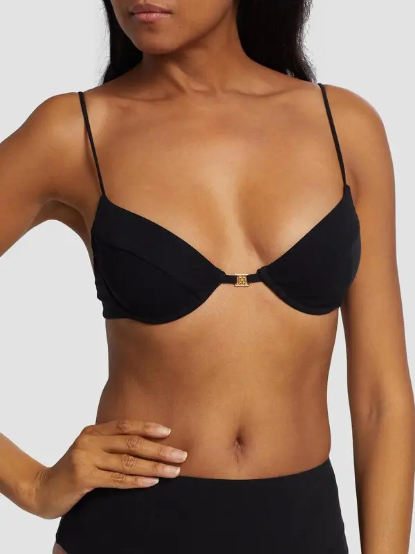 Kiki De Montparnasse Self-tie Demi Bikini Top - Black