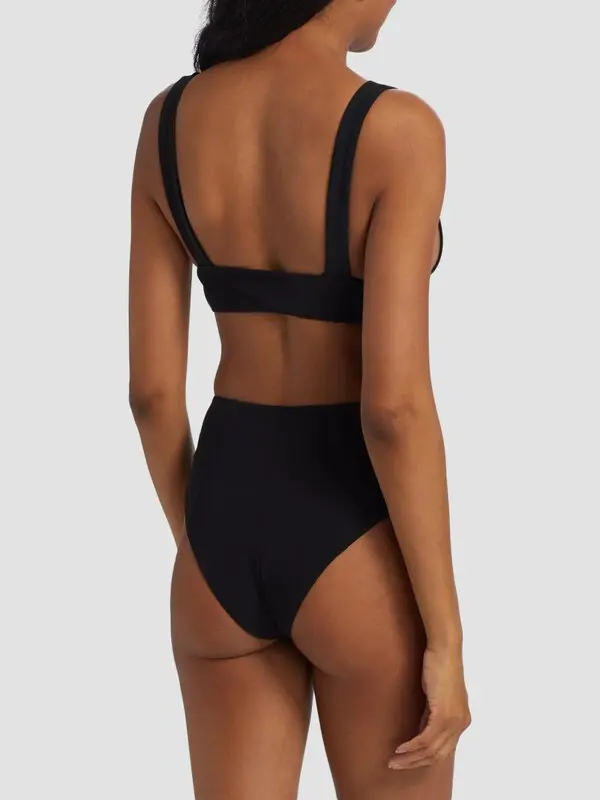 Kiki De Montparnasse Echauffe V-neck Bikini Top - Black
