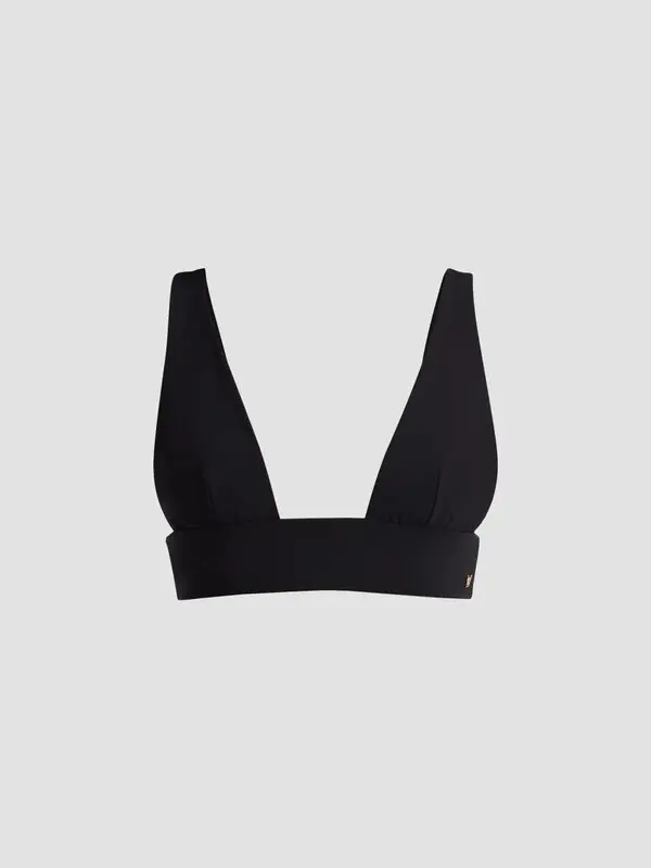 Kiki De Montparnasse Echauffe V-neck Bikini Top - Black