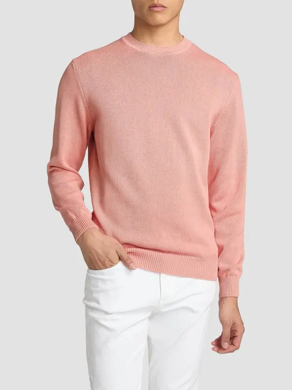 SAKS FIFTH AVENUE Gart-dyed Crewneck Sweater - Pink