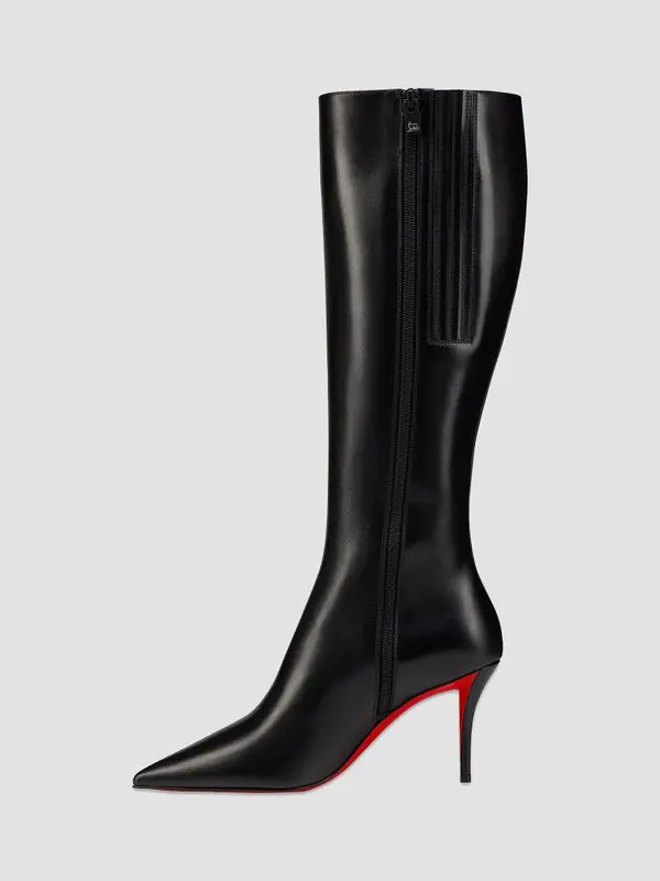 CHRISTIAN LOUBOUTIN Miss Z Botta 80mm Leather Knee High Boots