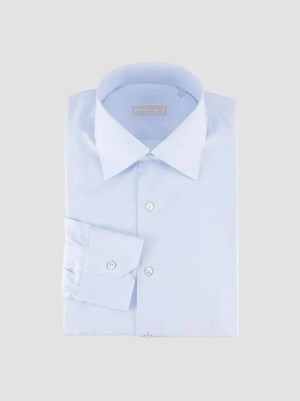 Stefano Ricci Classic Cotton Button-front Shirt - Light Blue