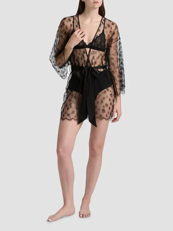 Kiki De Montparnasse Floral Lace Robe
